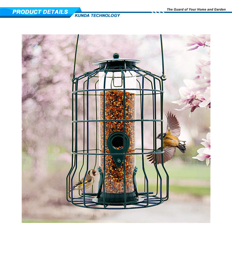 Hanging Metal Squirrel Proof Cage Tube Bird Feeder-KDBF023